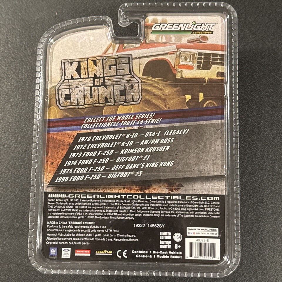 Greenlight Kings Of Crunch 72 Chevy K-10 AM/PM Boss GREEN Chase Monster ...