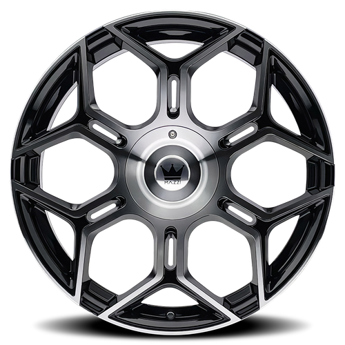 (Set-4) Mazzi LIbra 20x8.5 5x112/5x120 35mm Black Machined Wheels Rims ...