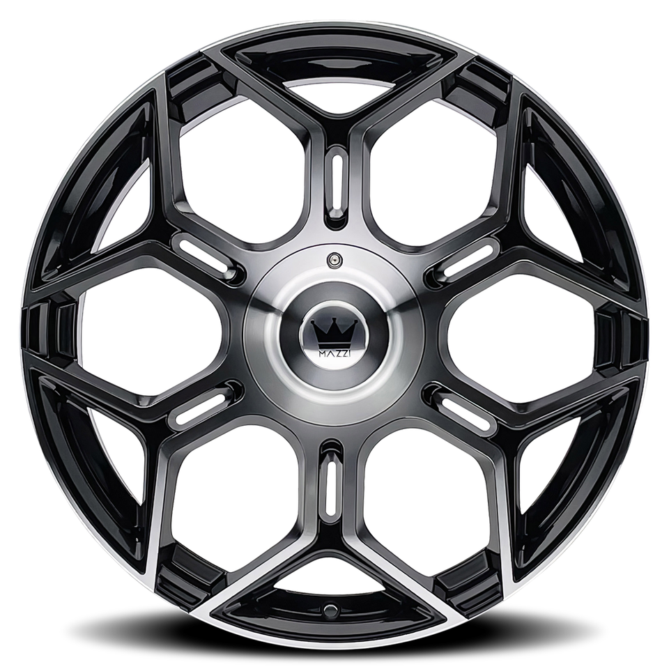 (Set-4) Mazzi LIbra 20x8.5 5x112/5x120 35mm Black Machined Wheels Rims ...