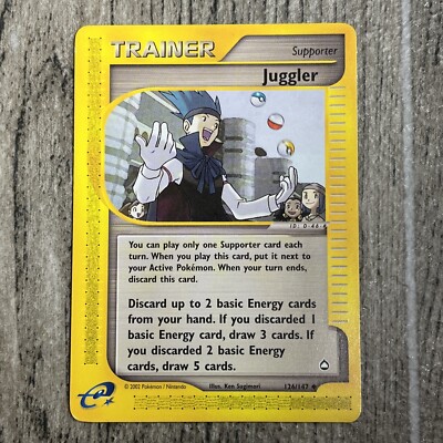 Uncommon Juggler E-Reader Pokémon Trainer Card, Aquapolis Set 126/147 ...