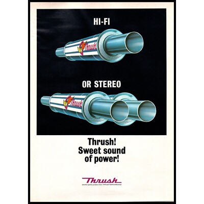 1971 Thrush Performance Mufflers Vintage Print Ad Hifi or Stereo Wall ...