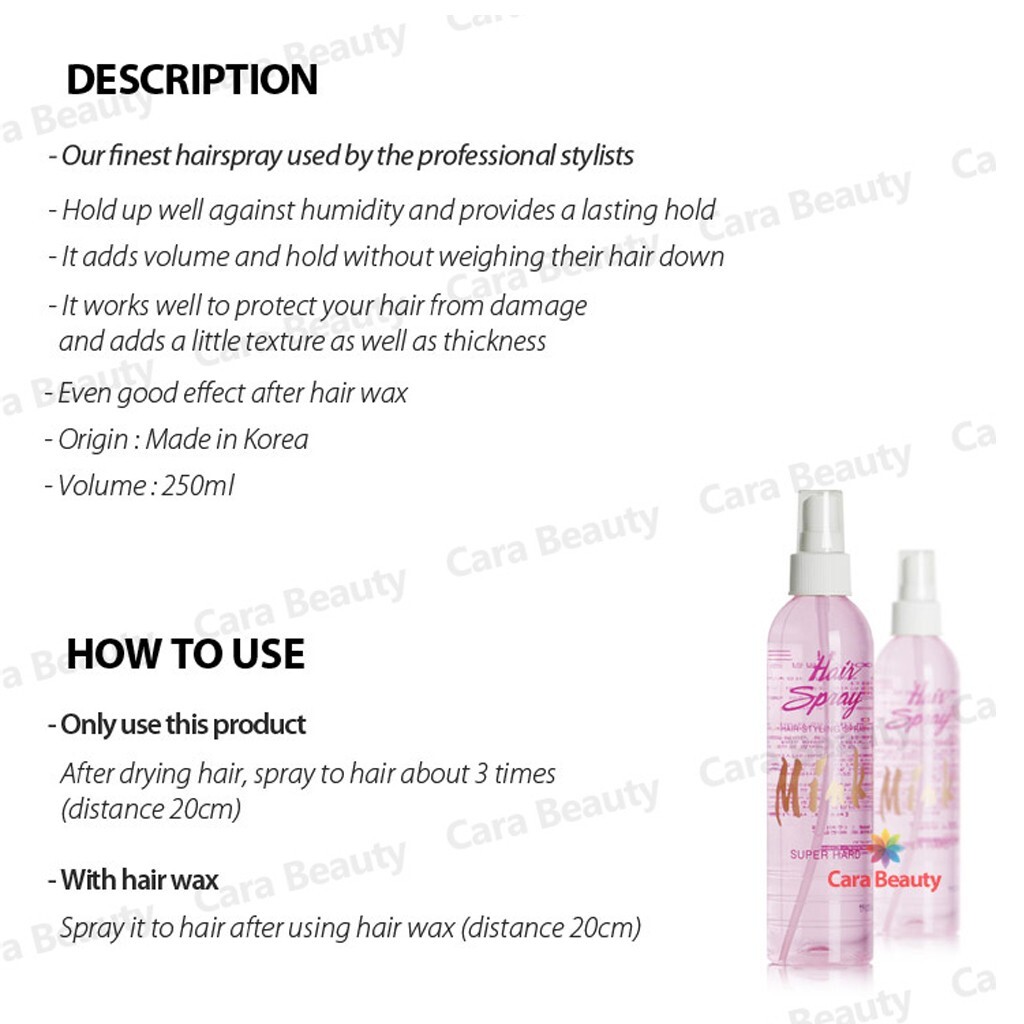 evesel Mink Hair Styling Finish Spray SUPER HARD (Liquid type 250ml / 8 ...