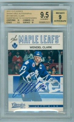 2012-13 CLASSIC SIGNATURES AUTOGRAPHS WENDEL CLARK SSP BGS 9.5 TRUE GEM ...