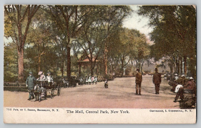 1900s “The Mall” Central Park New York NY UDB Vintage Postcard Horse ...