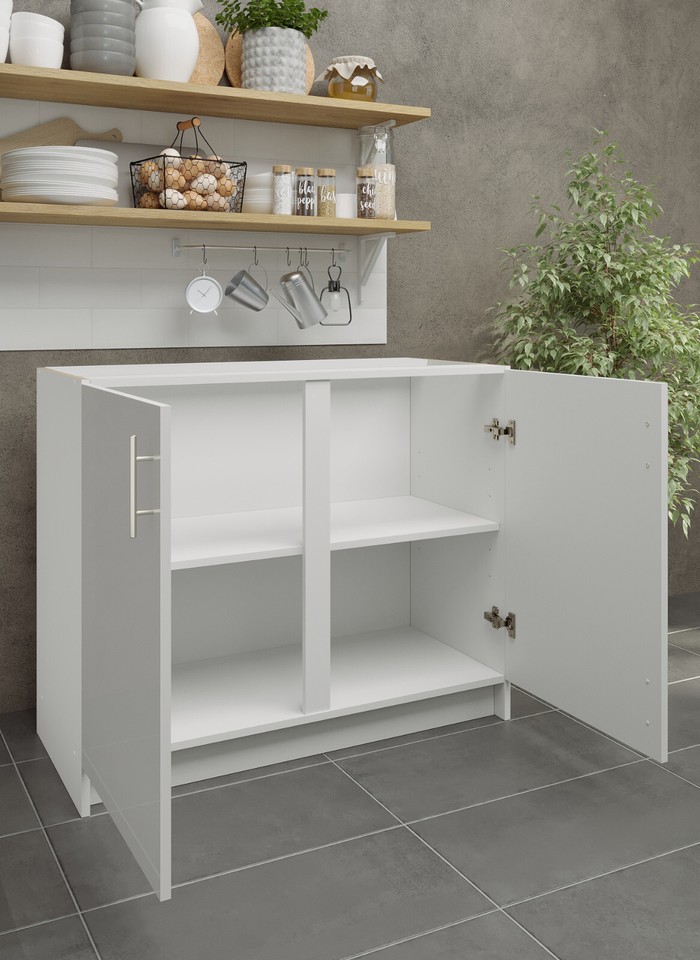 JD Greta Kitchen Units 300-1200mm Wall Base Sink Oven Cabinets - White ...