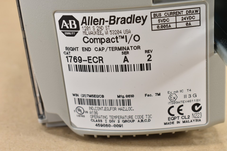 Allen-Bradley CompactLogix 1769-L32E, Ethernet Controller w/ several I ...