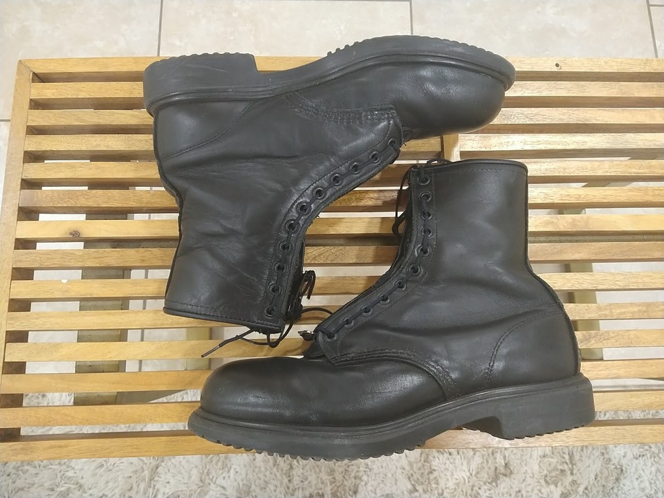 black leather Red Wing 4473 steel-toe firefighter boots with a zipper ...
