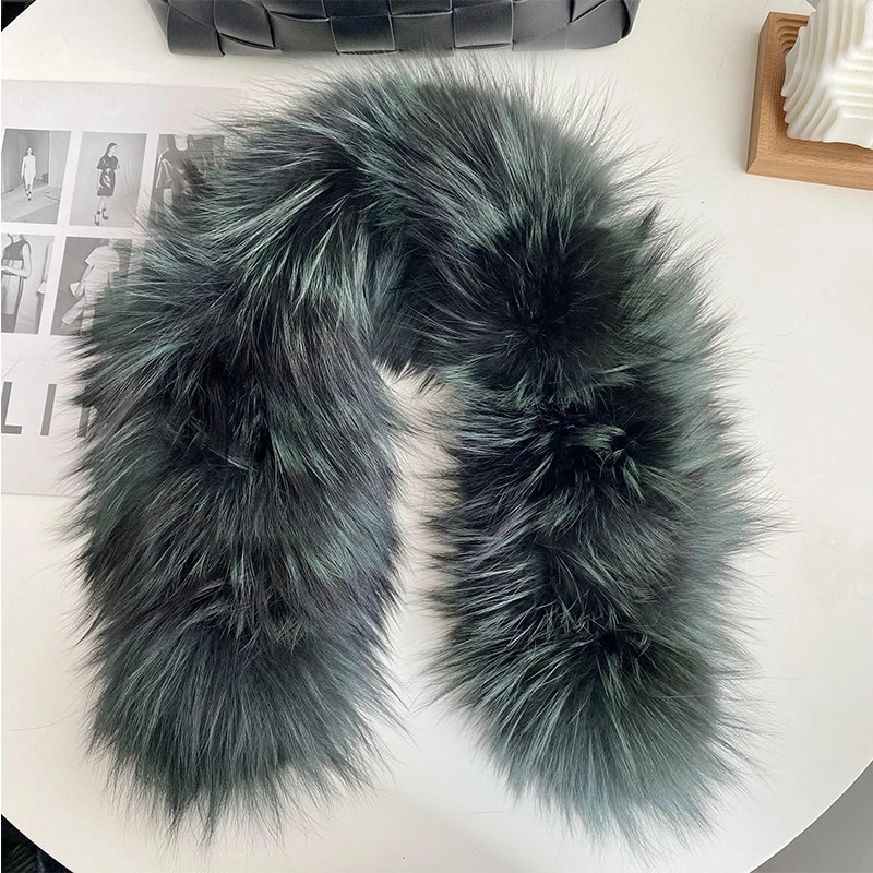 Fluffy Furry Scarf Real Farm Fox Fur Scarves Woman New Winter 100% ...