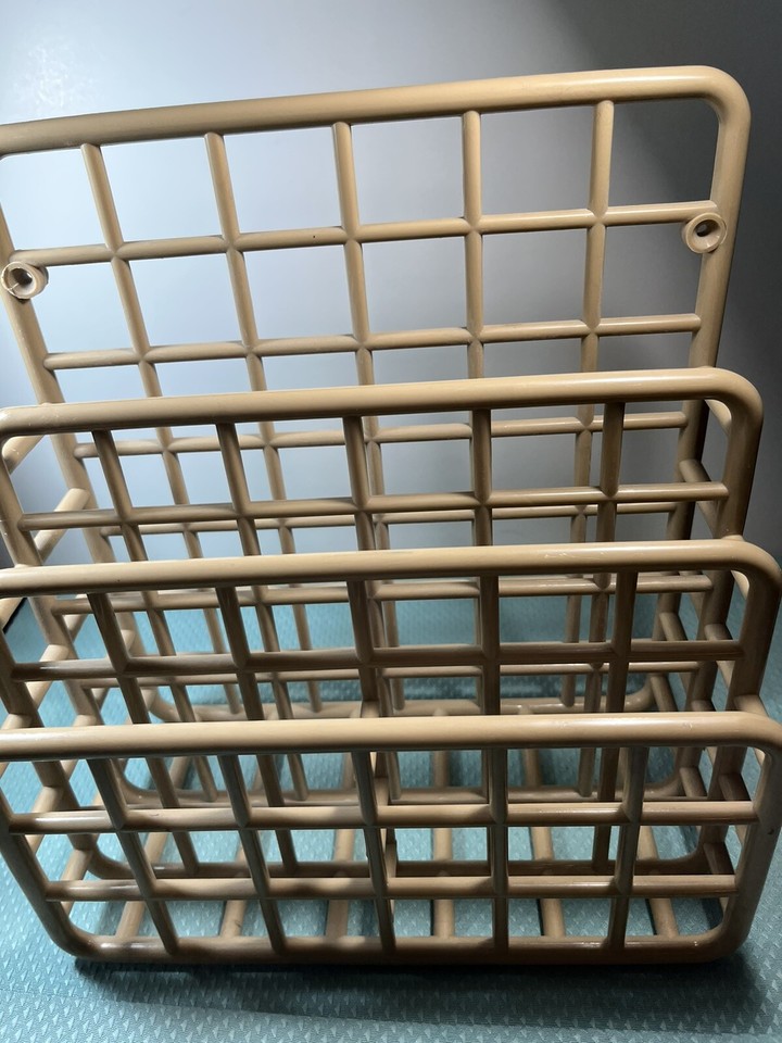 Yaffa Desk Organizer Tan Shelf Catch All Wall Mount Vintage 1983 Retro ...