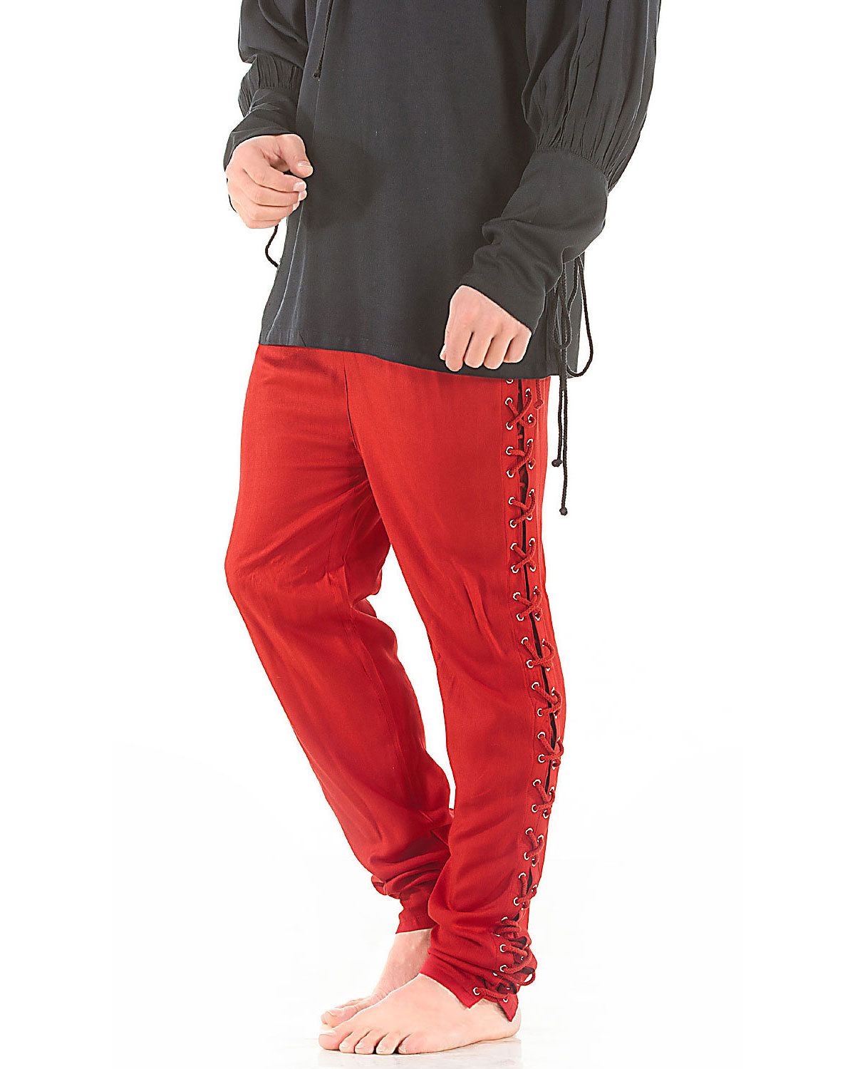 Lace Up Pants Medieval Renaissance Pirate S/M-XXL Rayon Brown Red Green ...