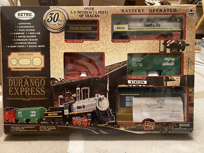 EZTEC Train Set Christmas Holidays DENVER & Rio Grande O Gauge Battery ...