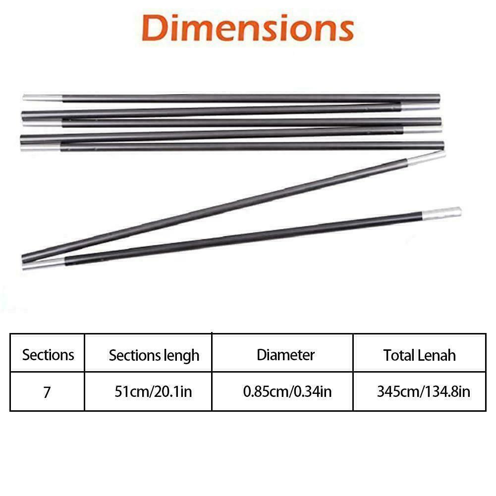 51cm Outdoor Tent Pole Accessories Repair Fiber Glass Support Tent 2 ...