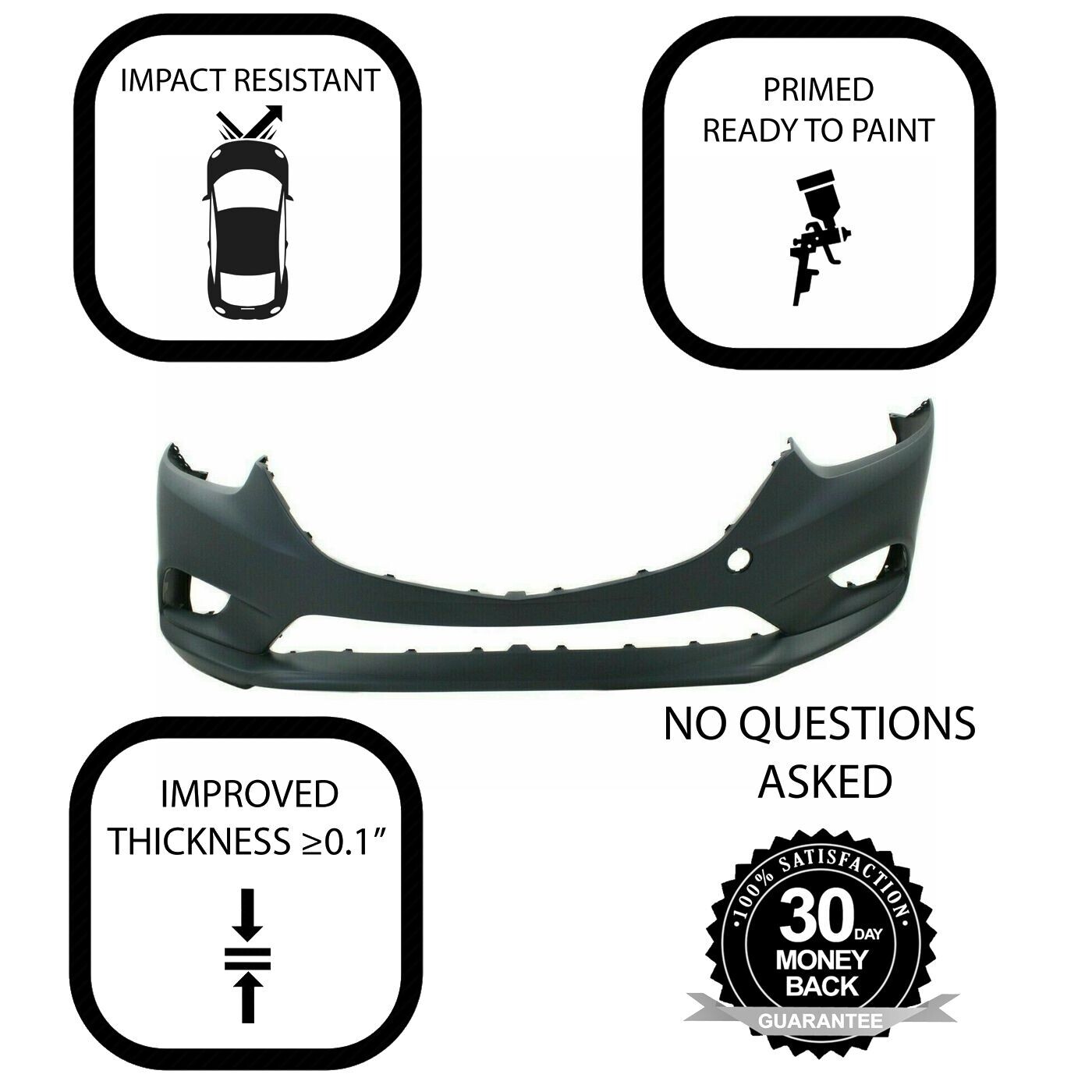 Front Bumper Cover for 2014-2016 Mazda 6 w/Fog Light Holes MA1000238 | eBay