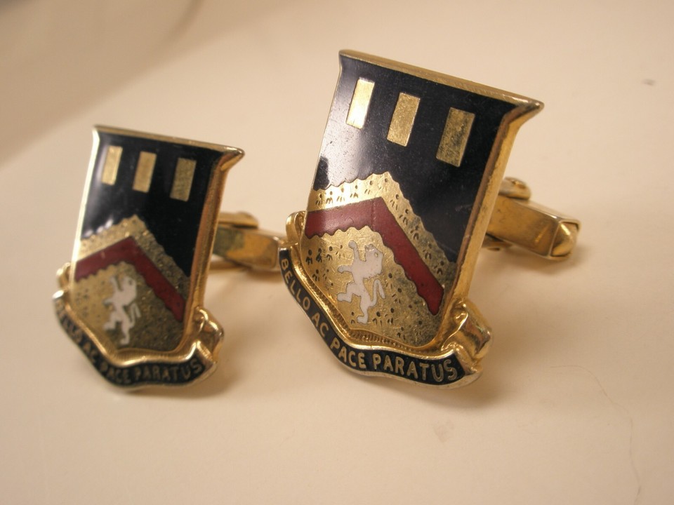 112th Engineer Battalion Unit Insignia Crest DUI Vintage SWANK Cuff ...