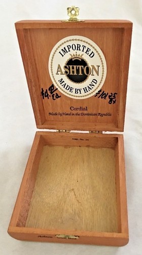 Wood 5X6" IMPORTER ASHTON CORDIAL Hinged Cigar Box | eBay