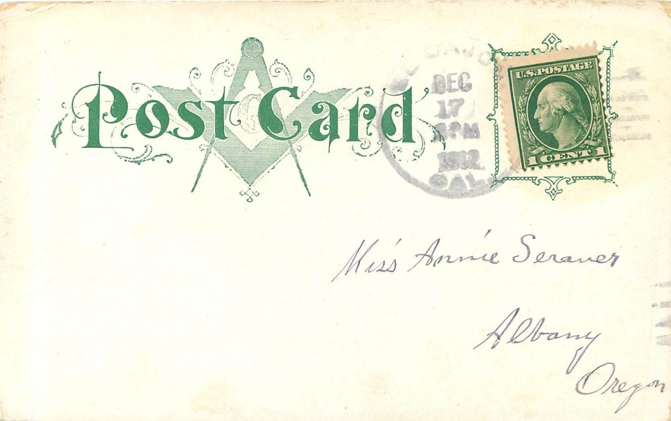 Early Printed Postcard Eastern Star Symbols & Motto posted Undiv Back ...