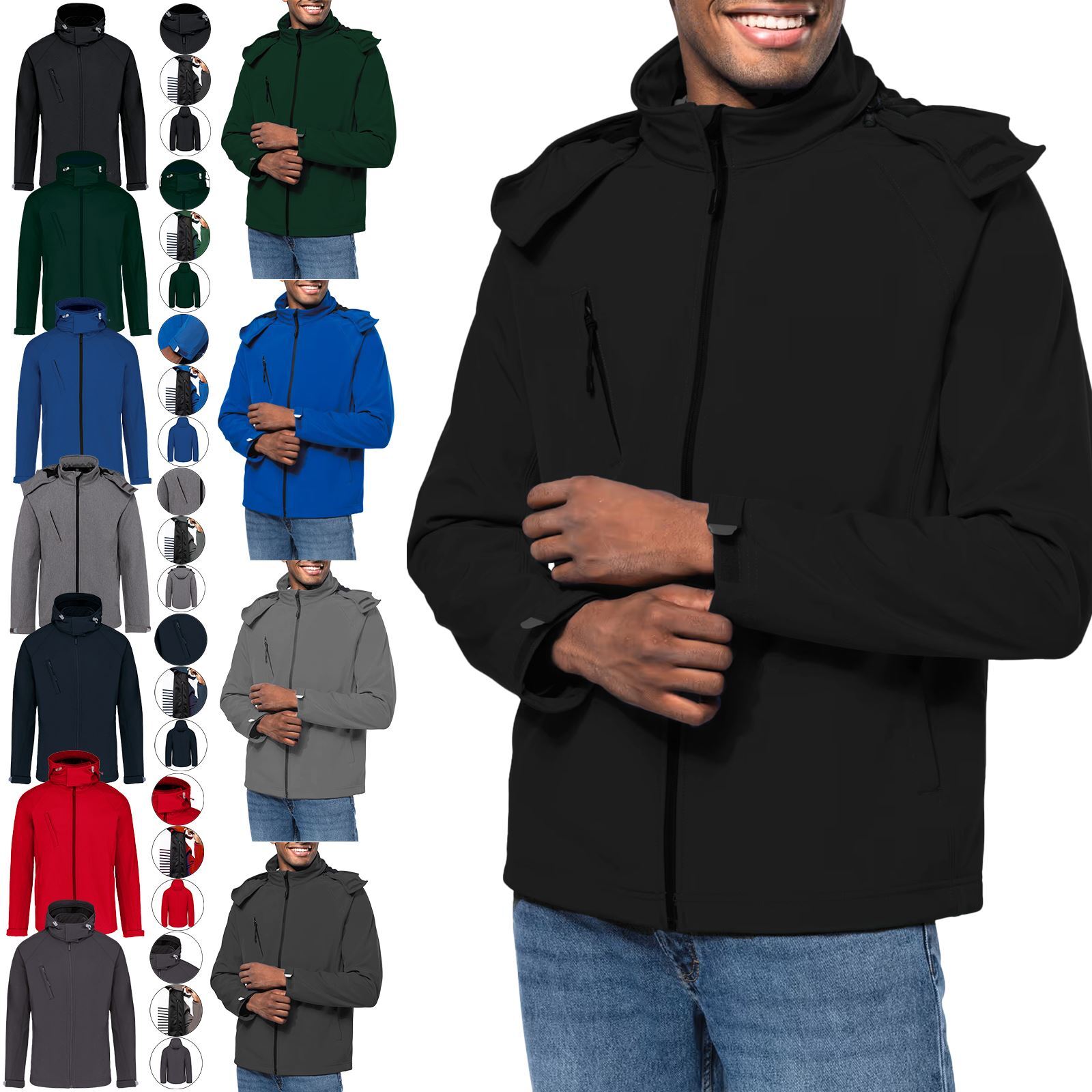 Mens Kariban Soft Shell Fleece Lined Waterproof Windproof Outdoor Work Jacket | eBay UK