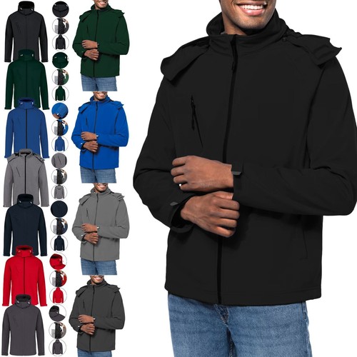 Mens Kariban Soft Shell Fleece Lined Waterproof Windproof Outdoor Work Jacket | eBay UK