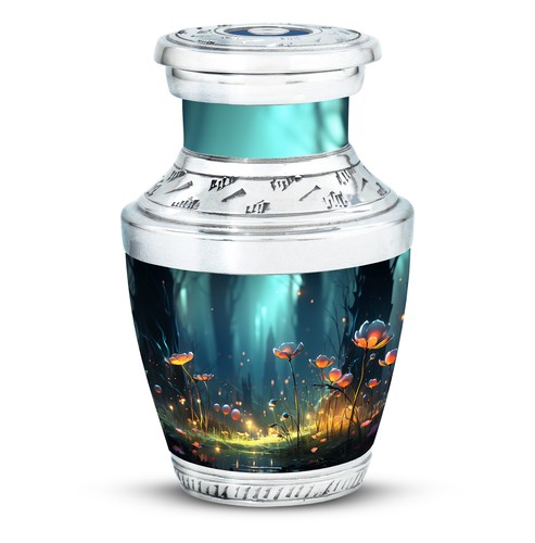 Burial Urn For Ashes Forget Me Not Glowing Flowers In Forest (3 Inch ...