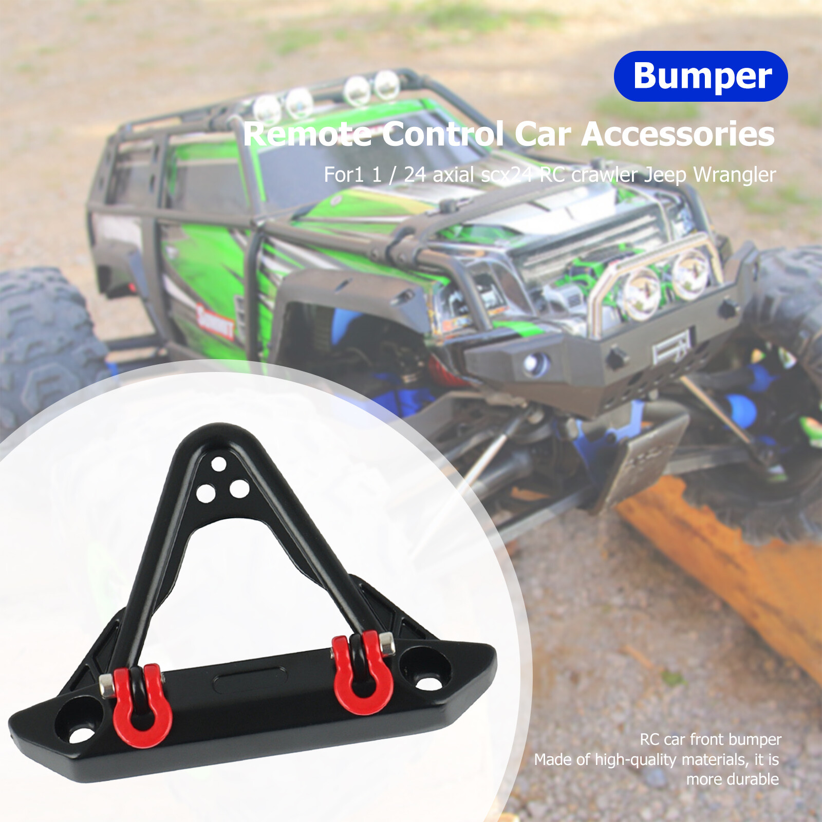 For 1/24 Axial SCX24 RC Crawler Vehicle Jeep Wrangler Front Bumper with ...