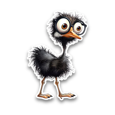 Funny Crazy Ostrich Bird Animal Vinyl Sticker Decal Car Scrapbook ...