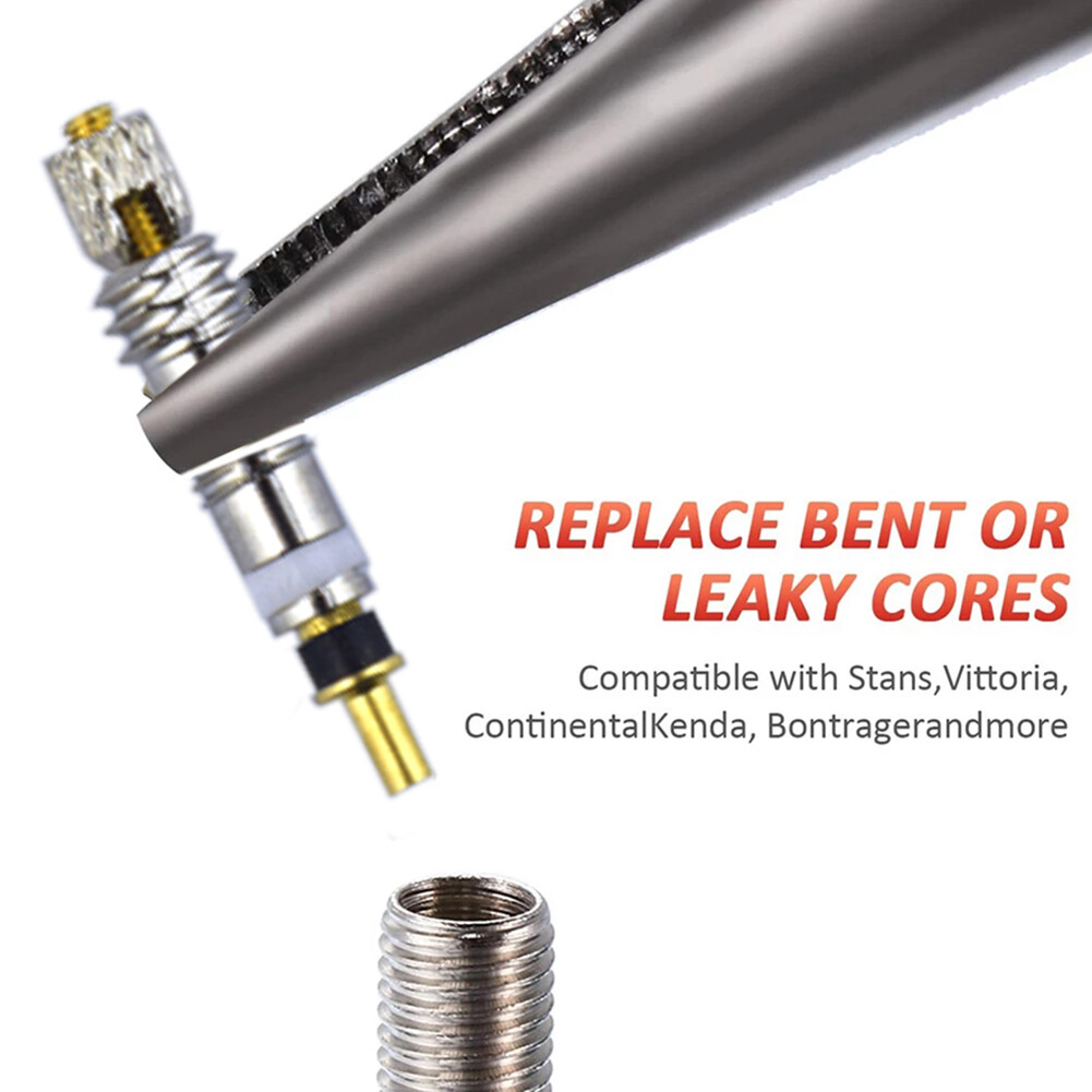 6pcs Brass Presta MTB Road Bike Bicycle Tire Valve Core + Removal Tool ...