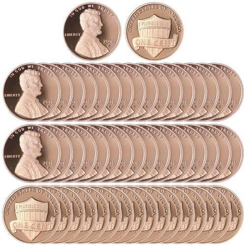 2016 S Lincoln Shield Cents Gem DCam Proof Roll Penny 50 US Coins | eBay
