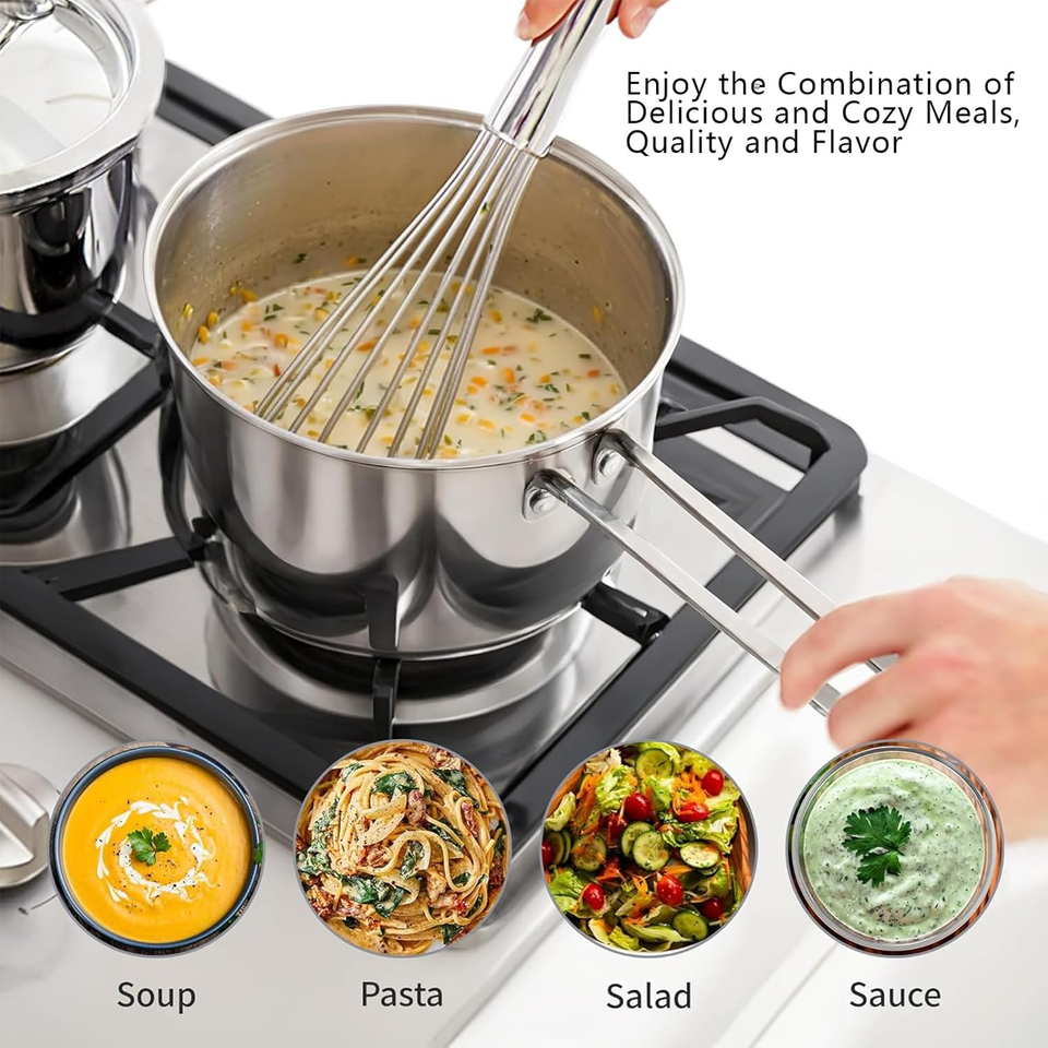 1500Ml Stainless Steel Saucepan Pot, Cooking Pot with Vegetable Steamer ...