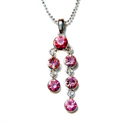 PINK Linear Drop made with Swarovski Crystal Bridal Wedding Necklace ...