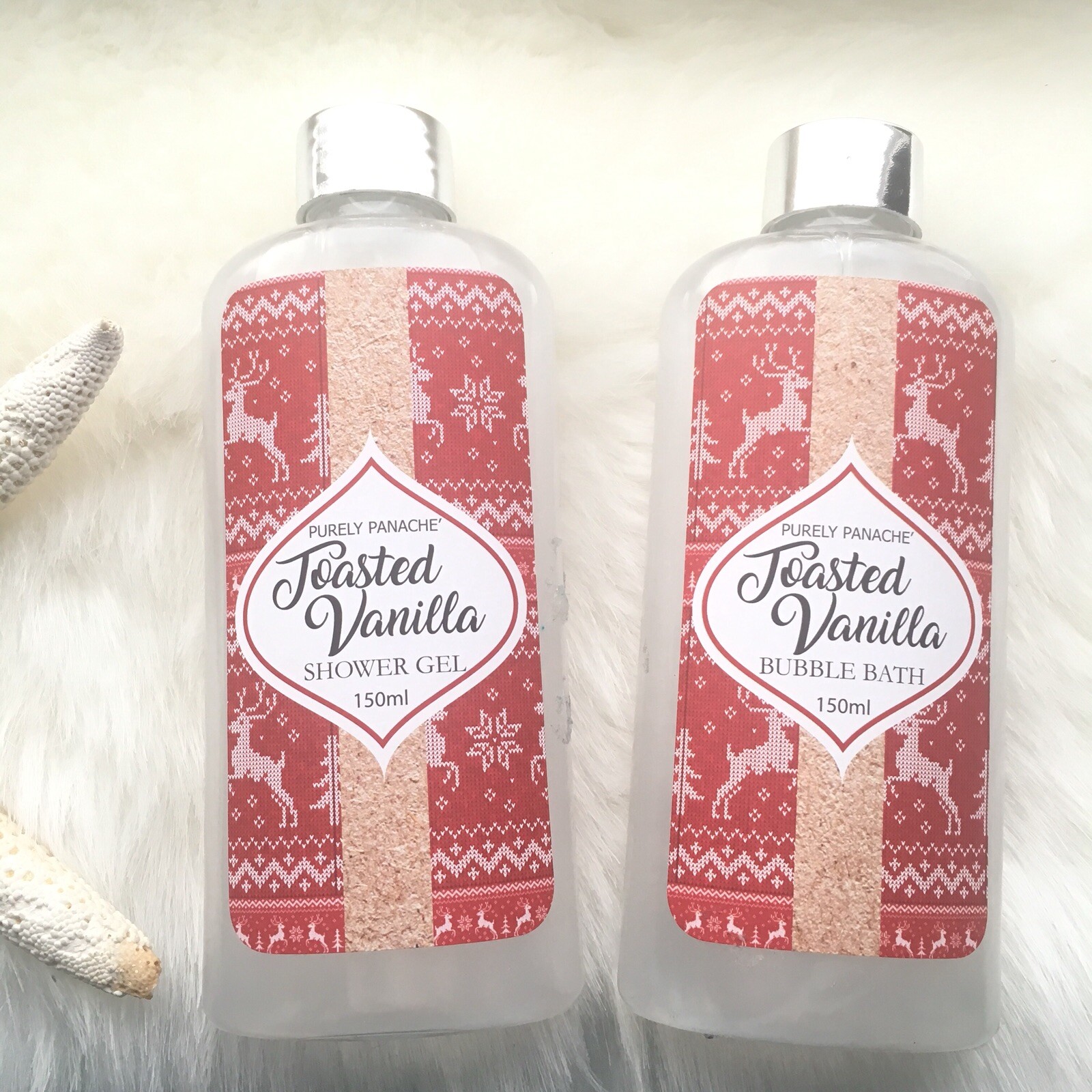 Purely Panache Toasted Vanilla Shower Gel & Bubble Bath Set | eBay