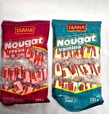 2 Pack - Nougat Dulces Diana Fresa & Vainilla - Candy Diana 24 Dulces ...