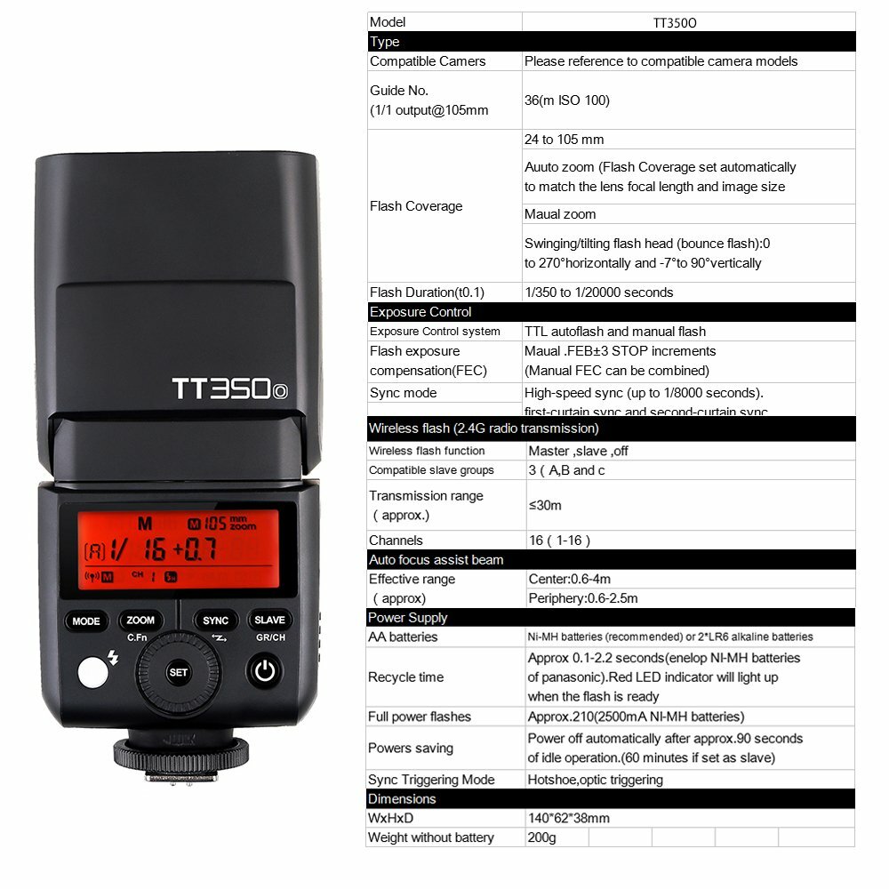 Godox TT350O 2.4G TTL Camera Flash Speedlite F Olympus Panasonic ...