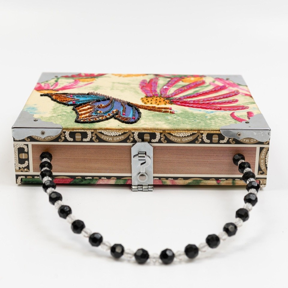 Hand made Cigar box purse case beaded handle | eBay
