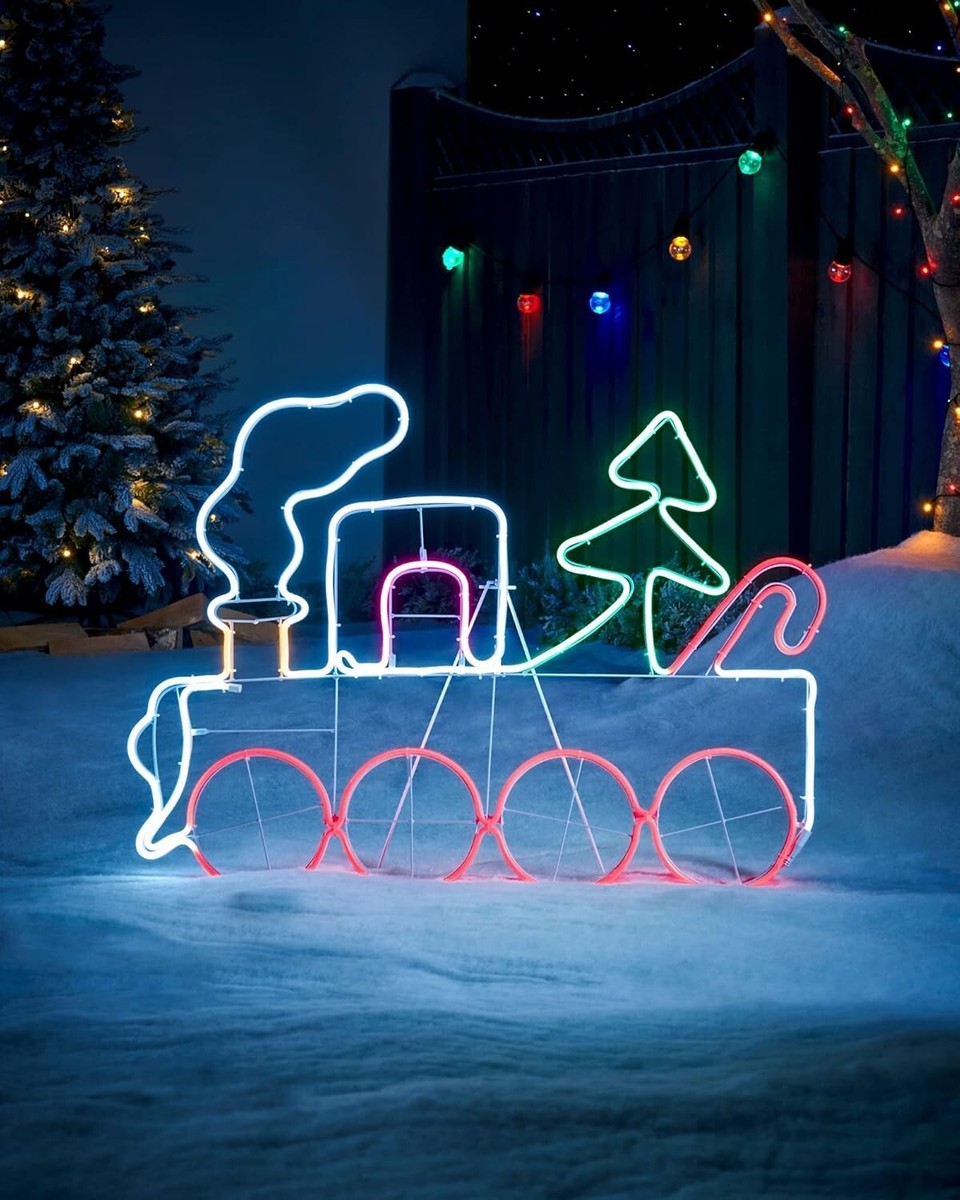 Lighted Train Outdoor Decor Christmas Train Rope Light Outdoor