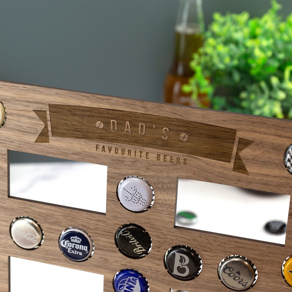 Engraved Beer Cap Holder Bottle Cap Collector Gift for him Husband Dad ...