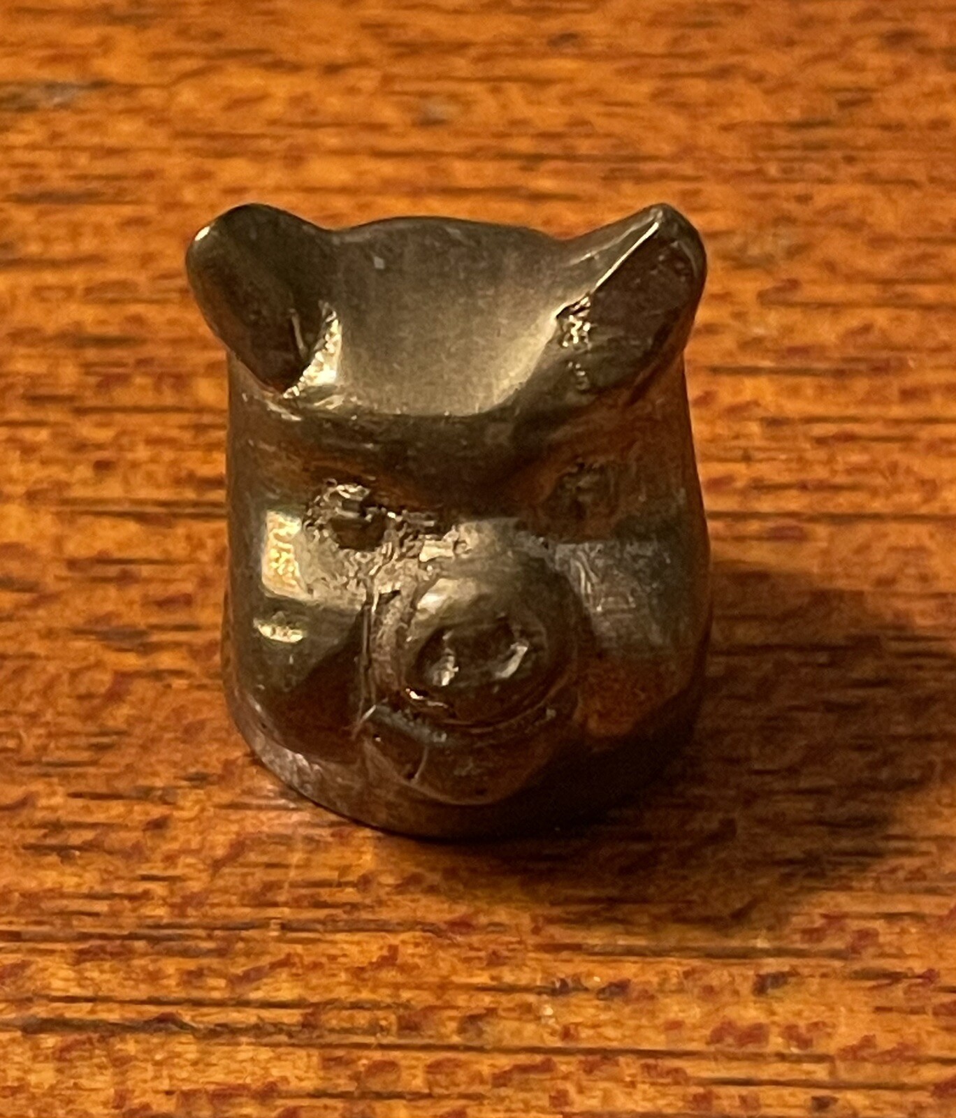 Solid Brass Vintage Pig Thimble Pig Head Figure Cute 1” | eBay