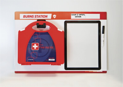 Burns Safety Station (Dry Wipe Board, Burns Kit, Doc Holder) Wall Mount ...