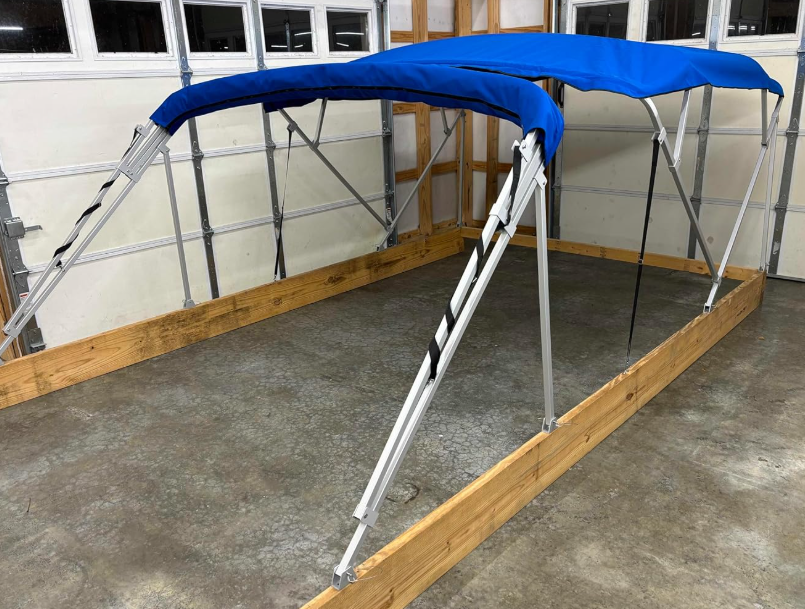 CRO Dual Double Pontoon Bimini Top -17' Long 7.5' Wide- Complete Kit ...