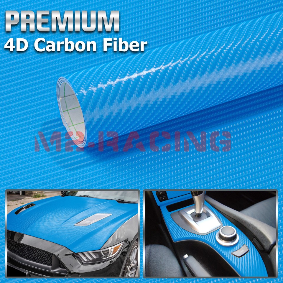 *Premium 4D Gloss Carbon Fiber Vinyl Sticker Wrap Decal Sheet Bubble ...