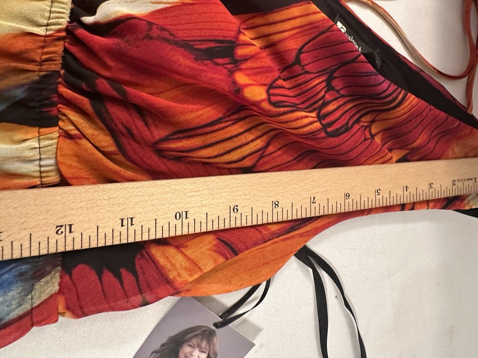Valerie Bertinelli Womens V Neck Maxi Tank Dress Size 12 Orange Blue ...
