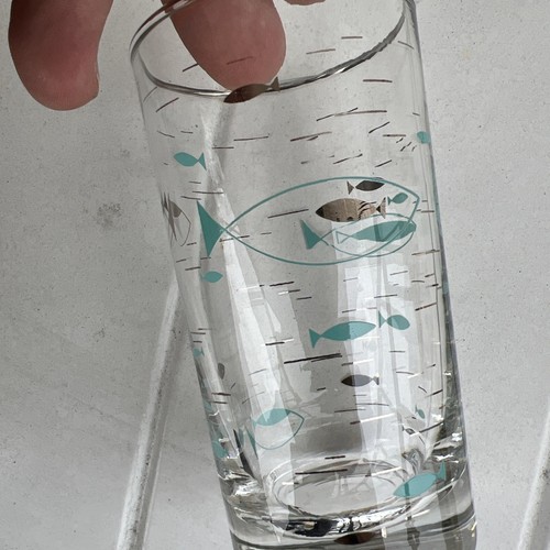 Libbey "Mediterranean" Atomic Fish 8 Oz Tumbler Glasses, Set of 11 MCM ...