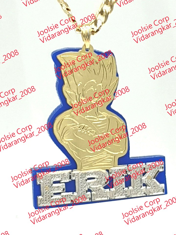 PERSONALIZED 14K GOLD PLATED NAME PLATE CHAIN NECKLACE ANY character ...