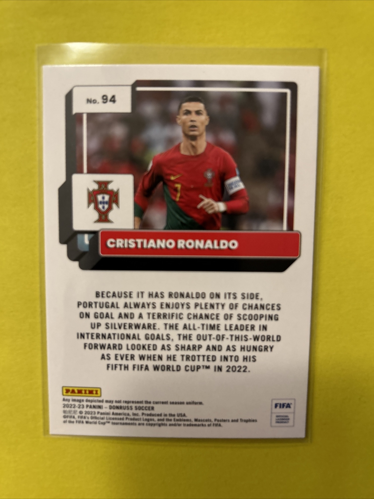 Panini 2022-23 Donruss Fifa Soccer Card #94 Cristiano Ronaldo Card ...