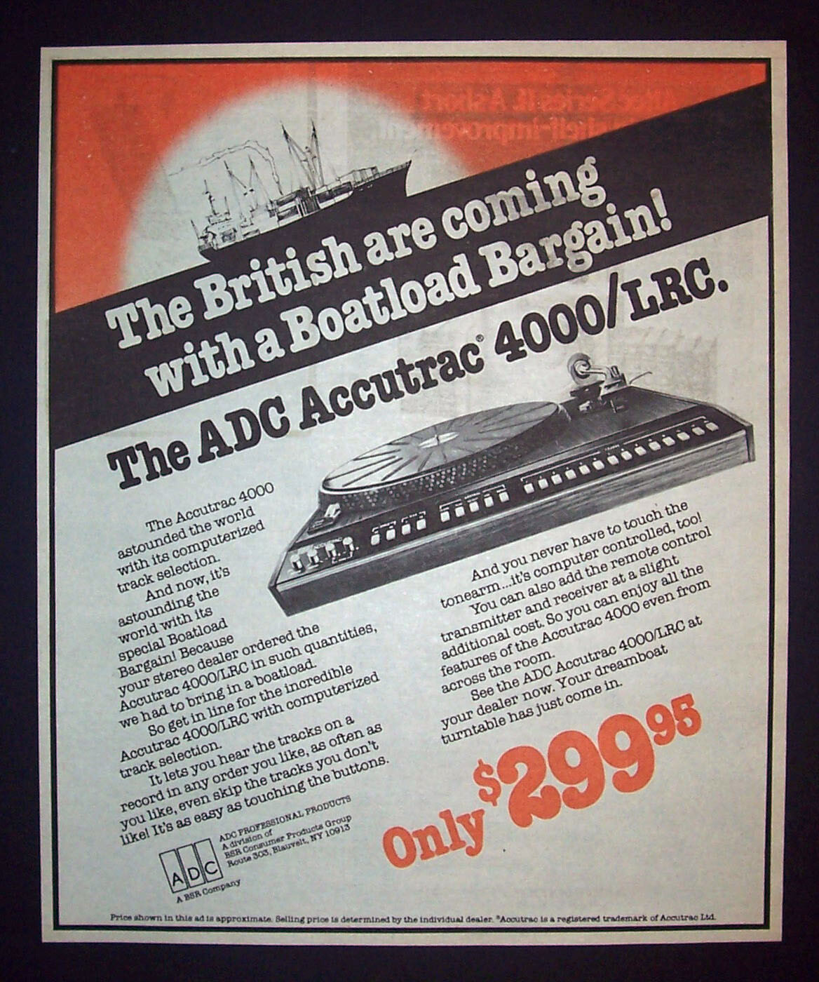 ADC Accutrac 4000/LRC Turntable 1978 Poster Type Advert, Promo Ad | eBay