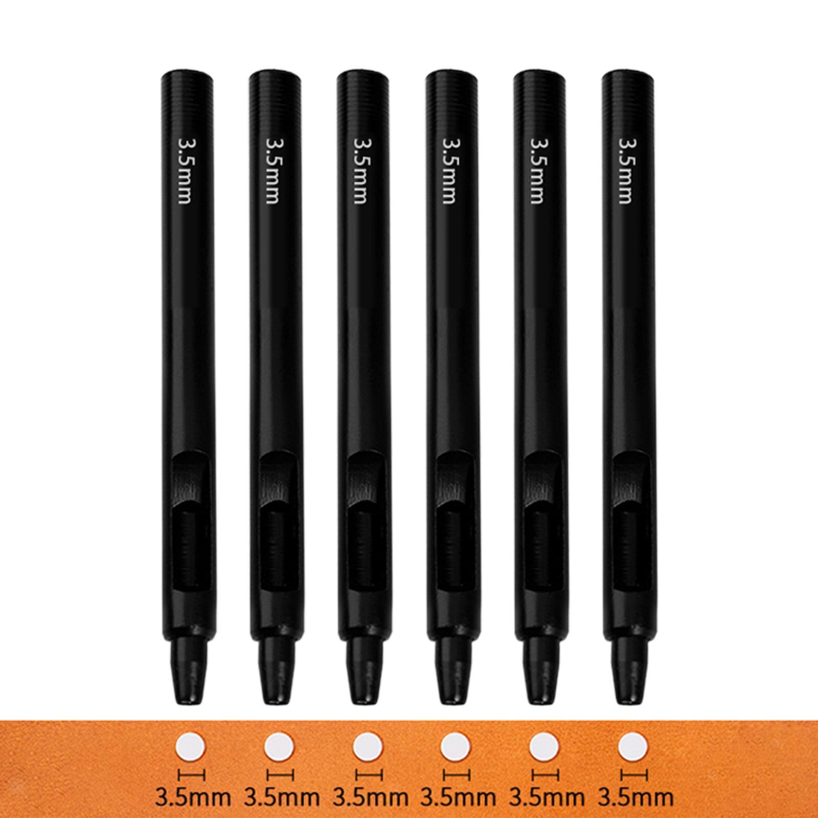 6Pcs Leather Hollow Punch Set (Size 3.5mm) Steel for Curtains Canvas ...