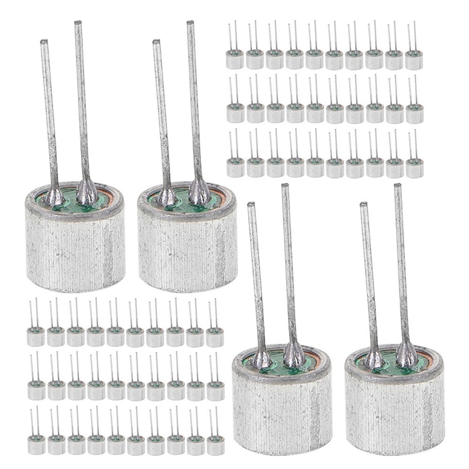 100pcs 6x5mm Electret Microphone Pickup - Copper Electret Condenser Mic ...