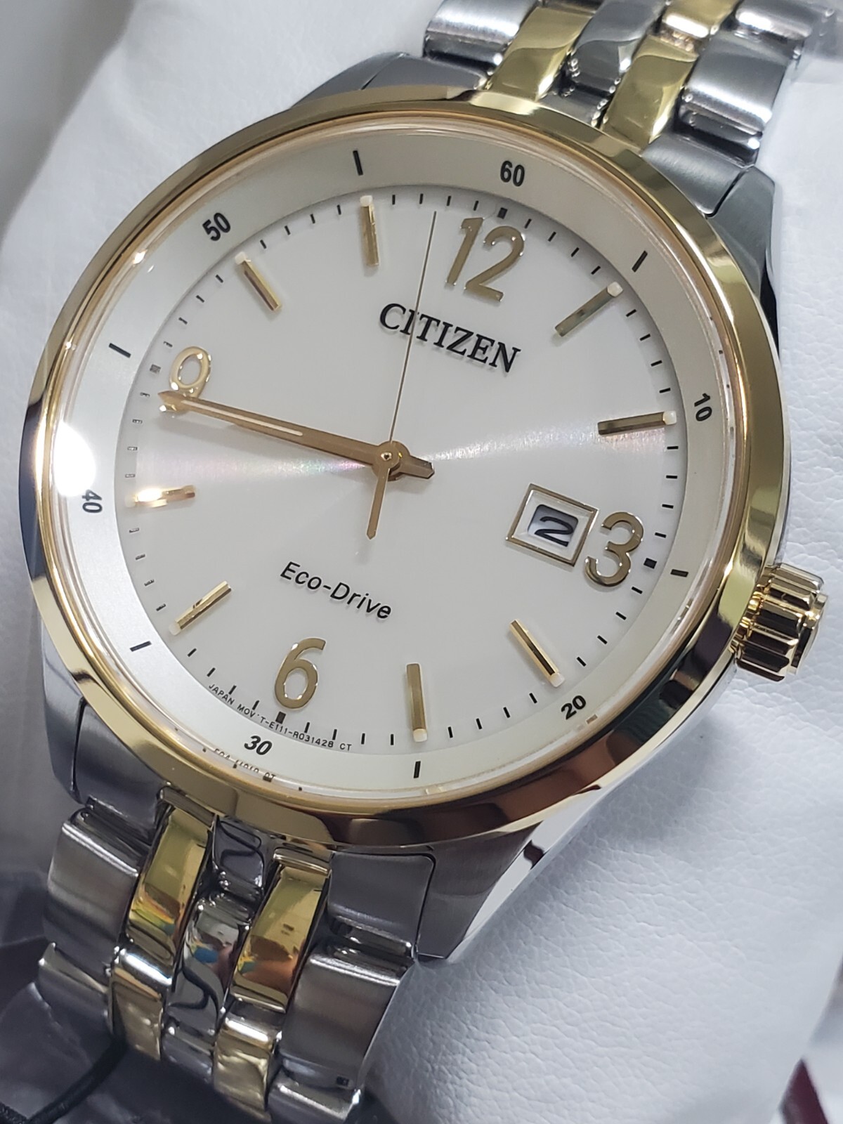 Citizen Eco-Drive Men's Classic Silver-Gold Calendar Watch 41MM BM7259 ...