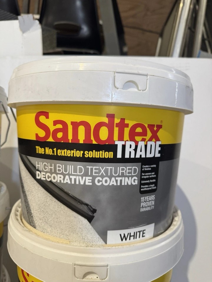 Sandtex Trade Hi Build Exterior Textured Coating White 15KG | eBay UK