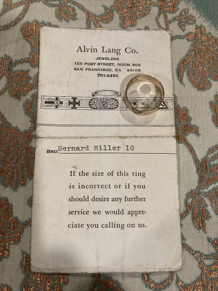 10K Yellow Gold Scottish Rite Masonic Ring Virtus Junxit Mors Non ...