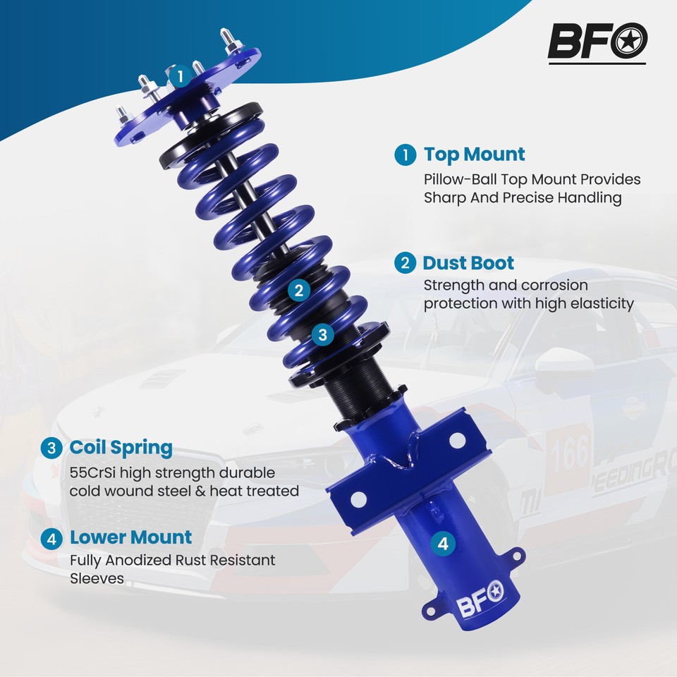BFO Street Coilovers Lowering Suspension Kit for Ford Mustang 2005-2014 ...